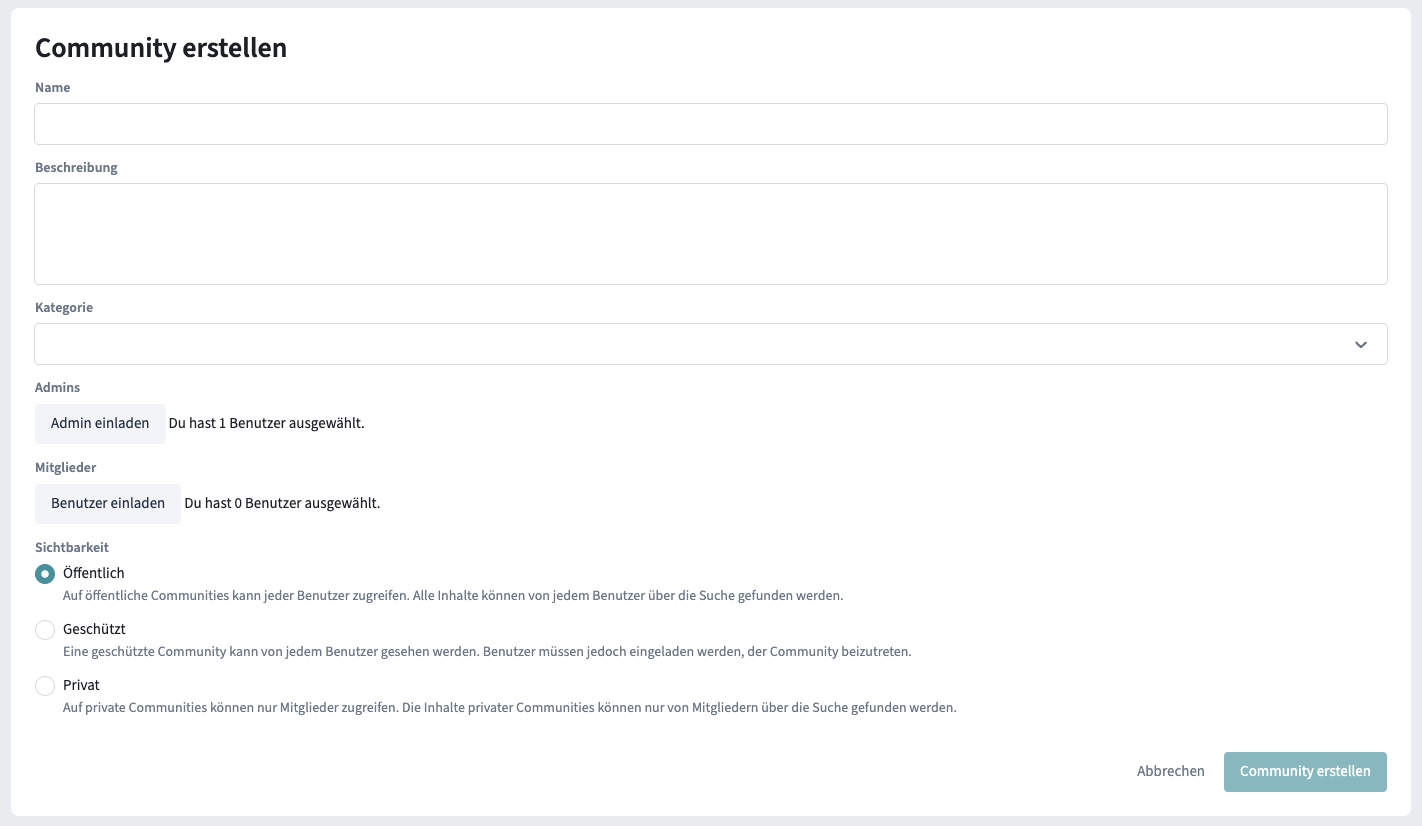 Communities erstellen und verwalten – Haiilo Support Center