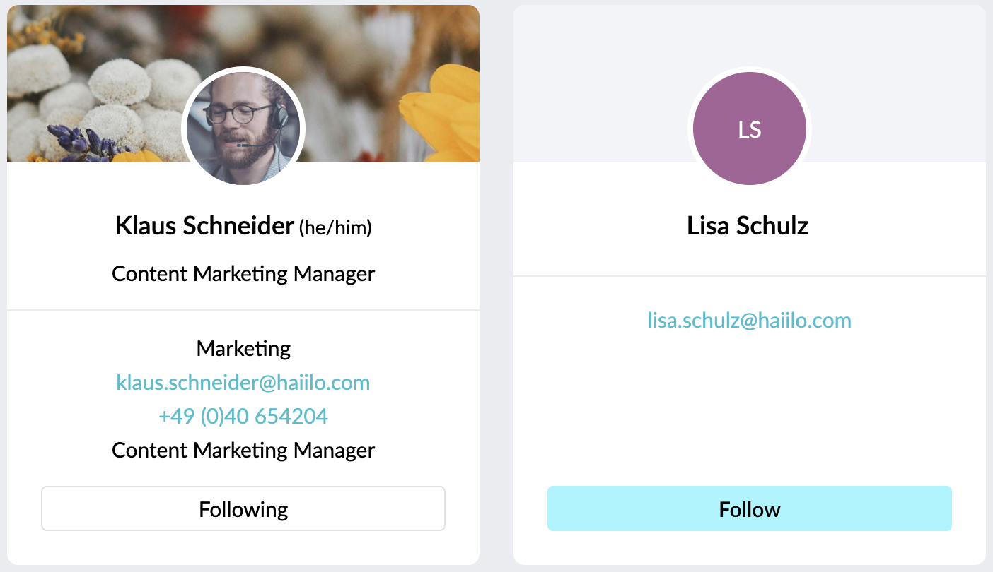 User profile – Haiilo Support Center