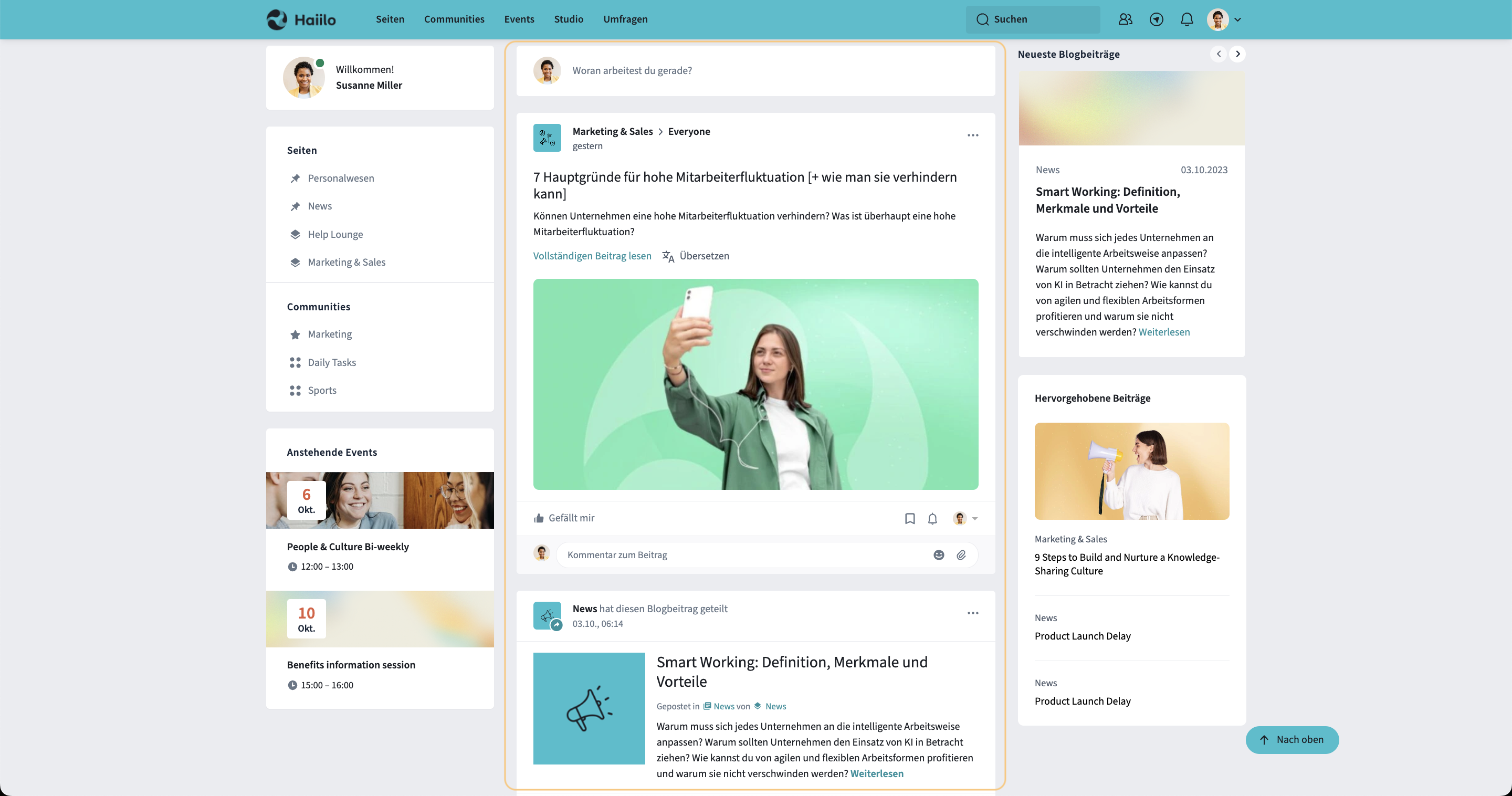 Timeline Widget – Haiilo Support Center