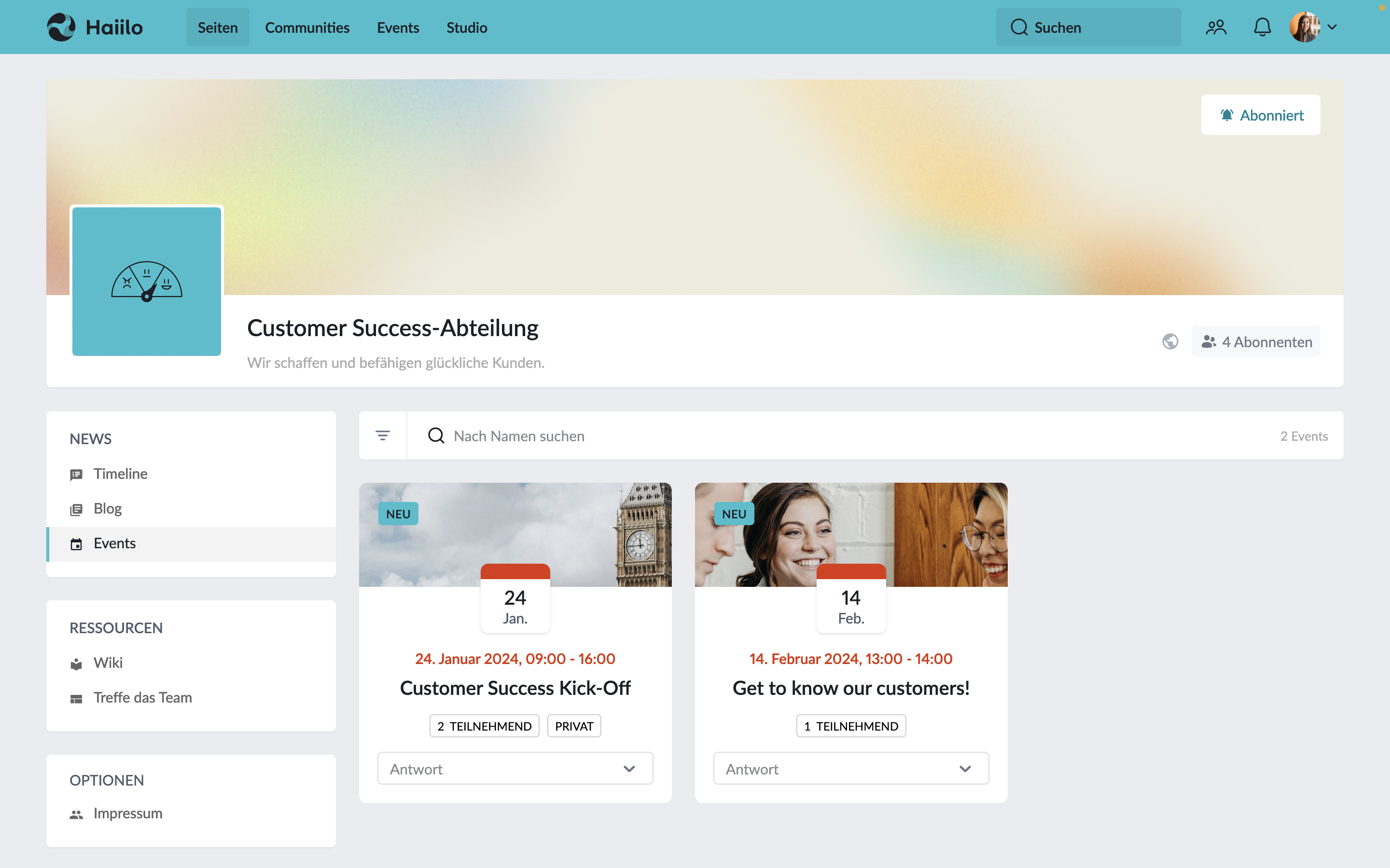 Events-App – Haiilo Support Center