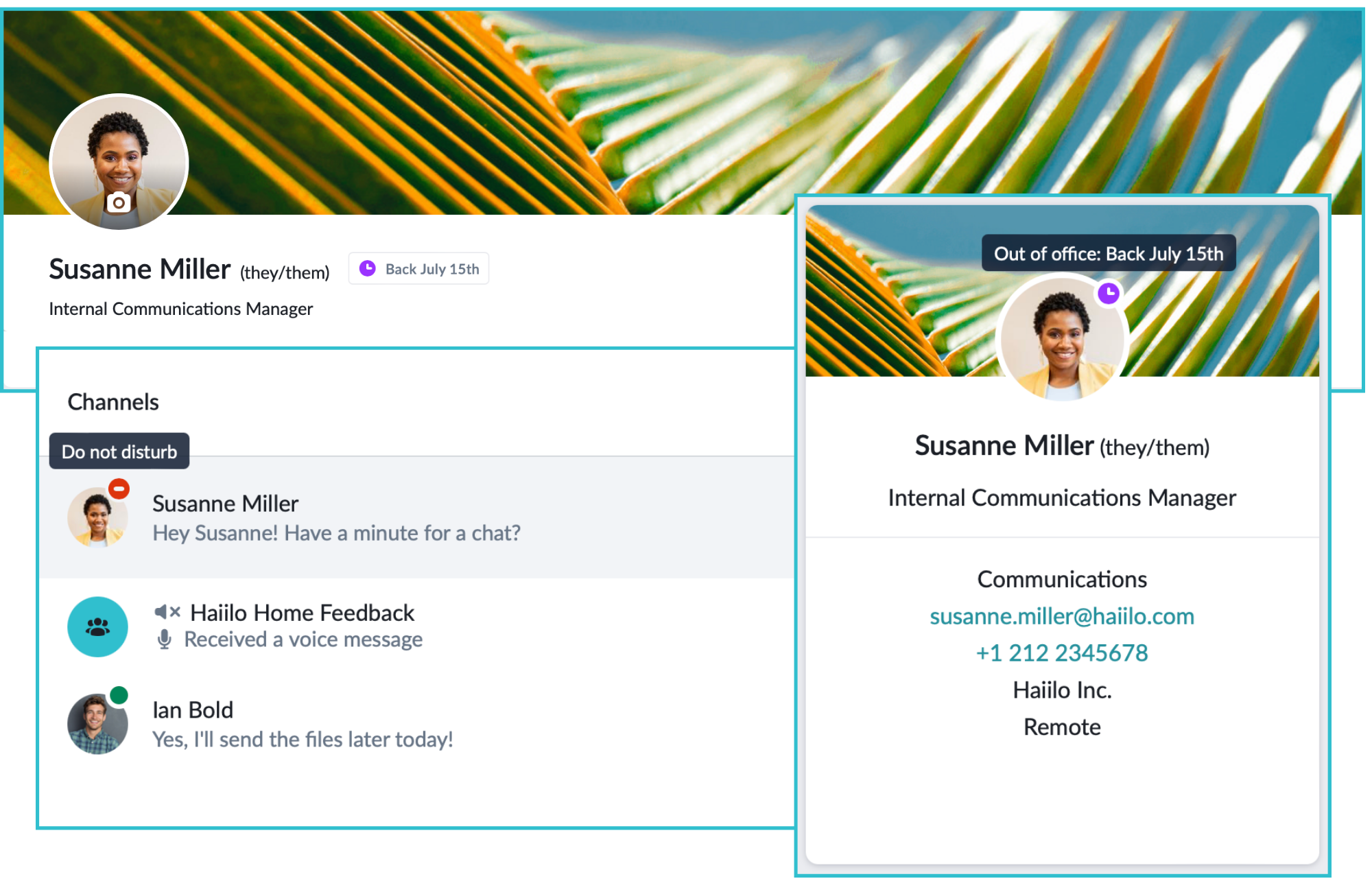Updating your status – Haiilo Support Center