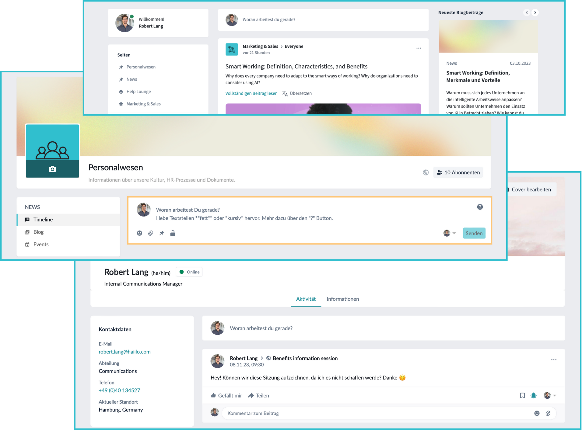 Timeline Überblick – Haiilo Support Center