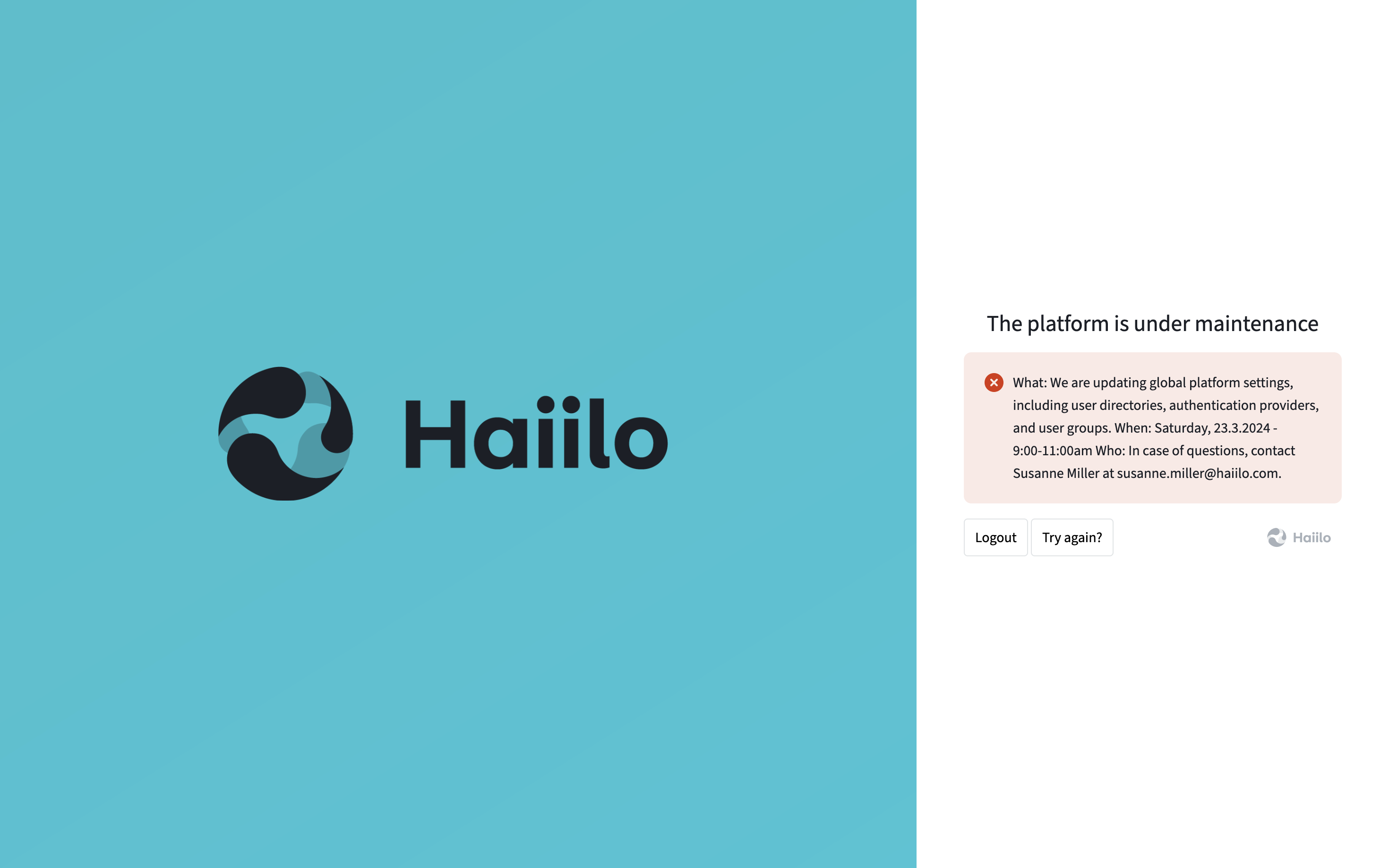 Activating maintenance mode – Haiilo Support Center