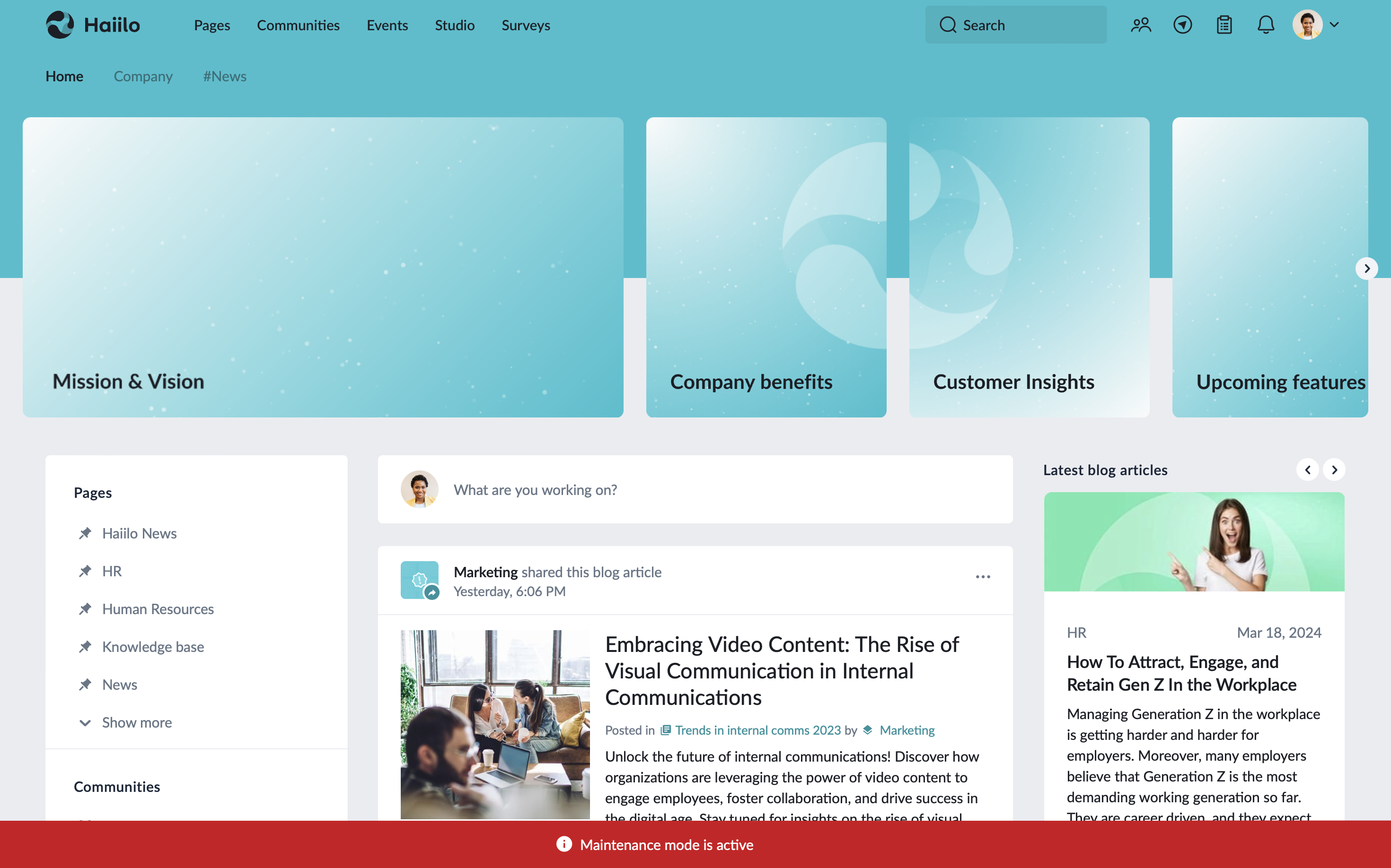 Activating maintenance mode – Haiilo Support Center