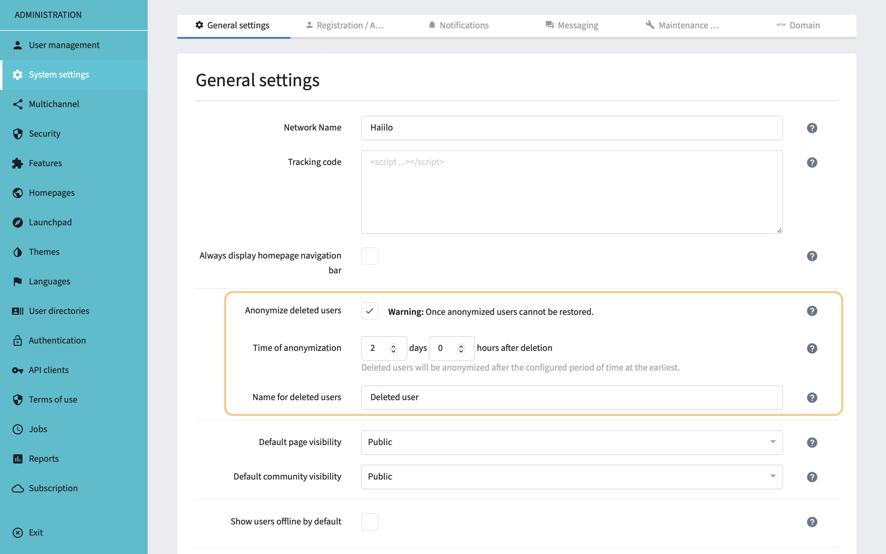 Anonymizing Deleted Users Haiilo Support Center