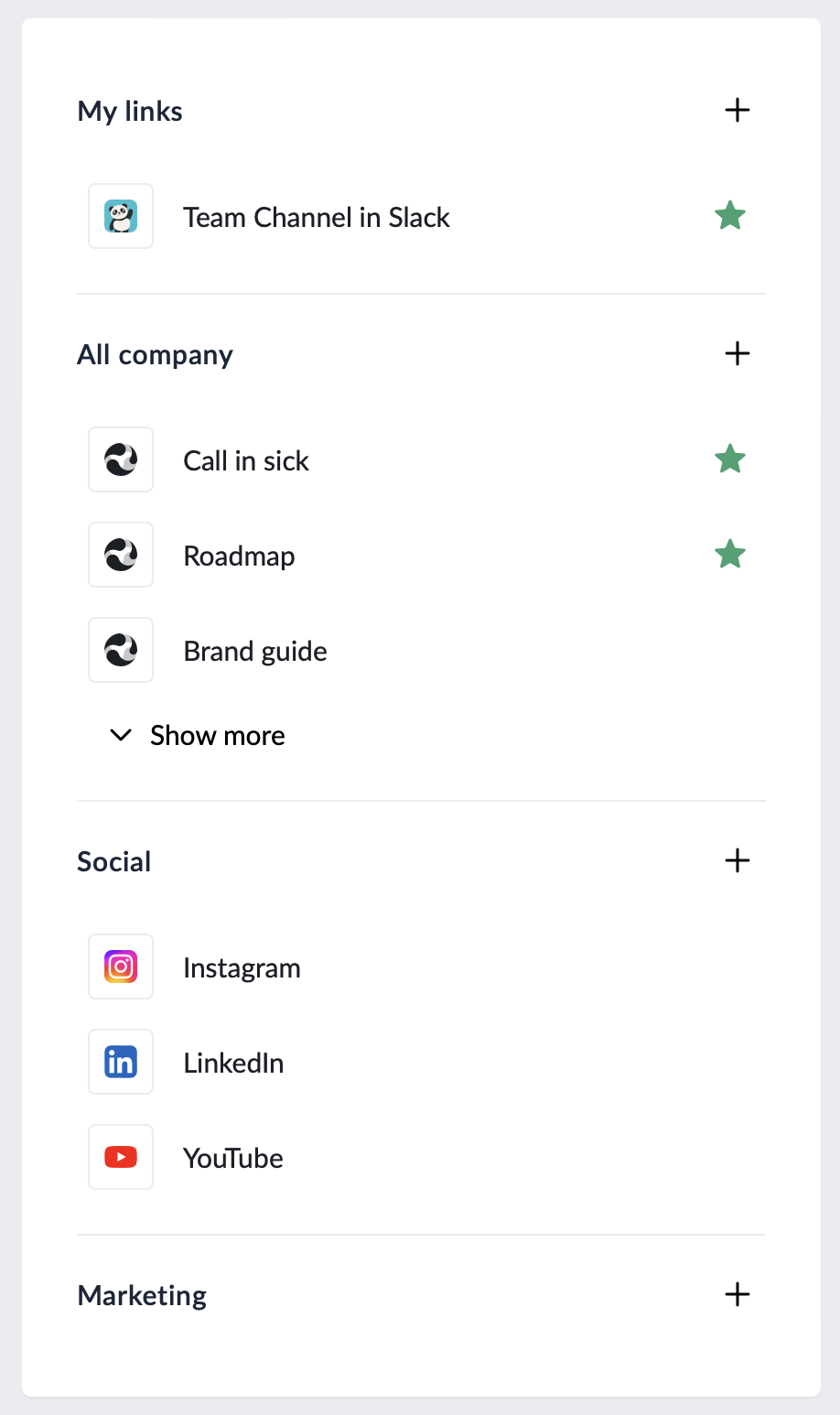 Launchpad links widget – Haiilo Support Center