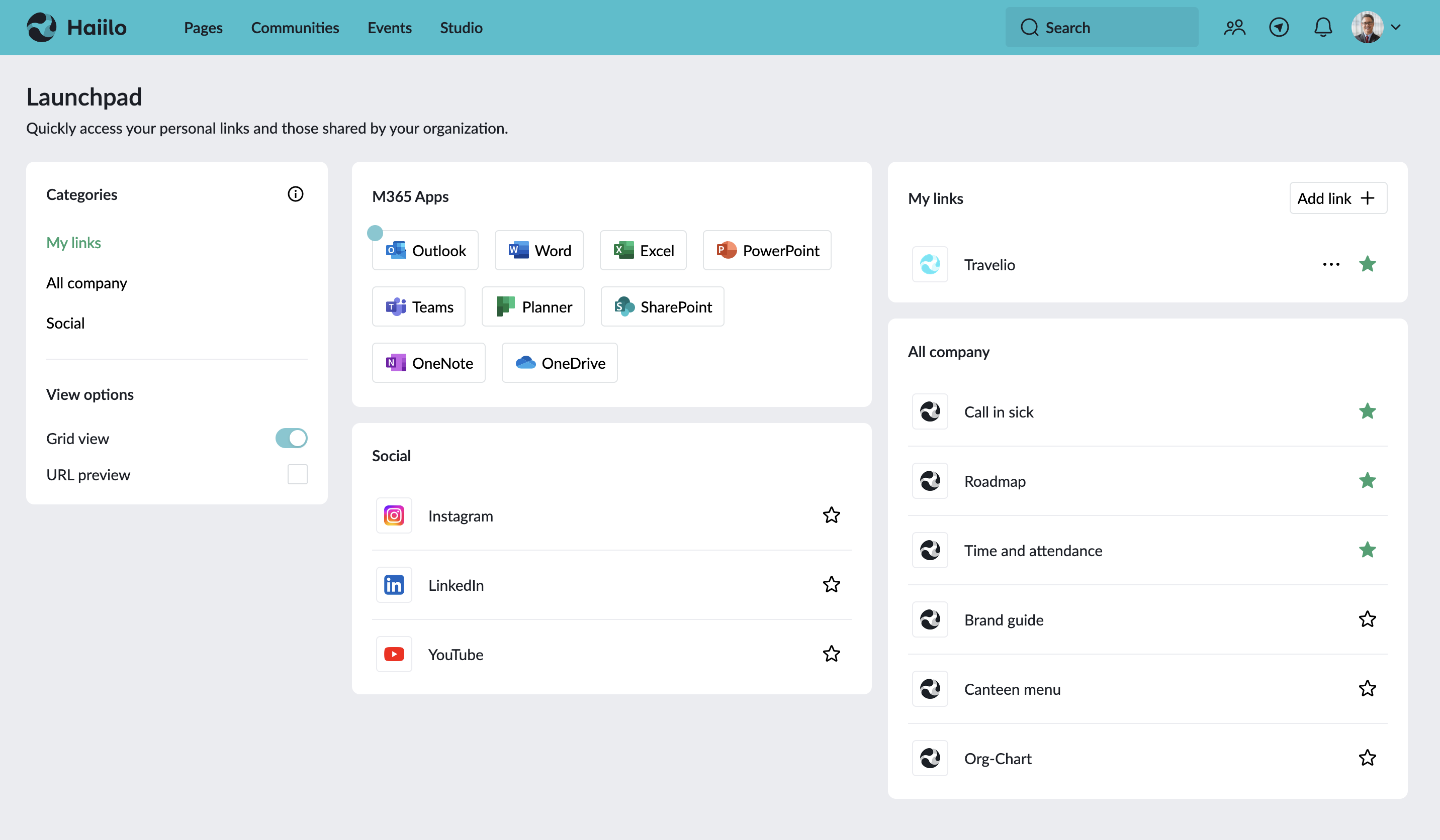 Using the launchpad – Haiilo Support Center