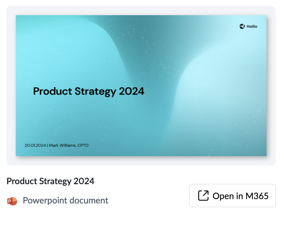 M365 File widget – Haiilo Support Center