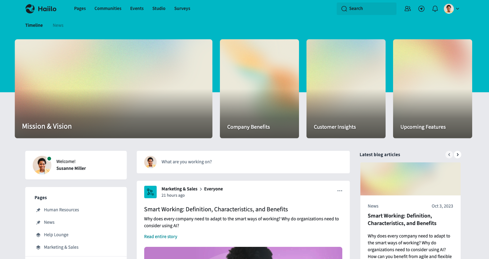 Adding a hero teaser to a homepage – Haiilo Support Center