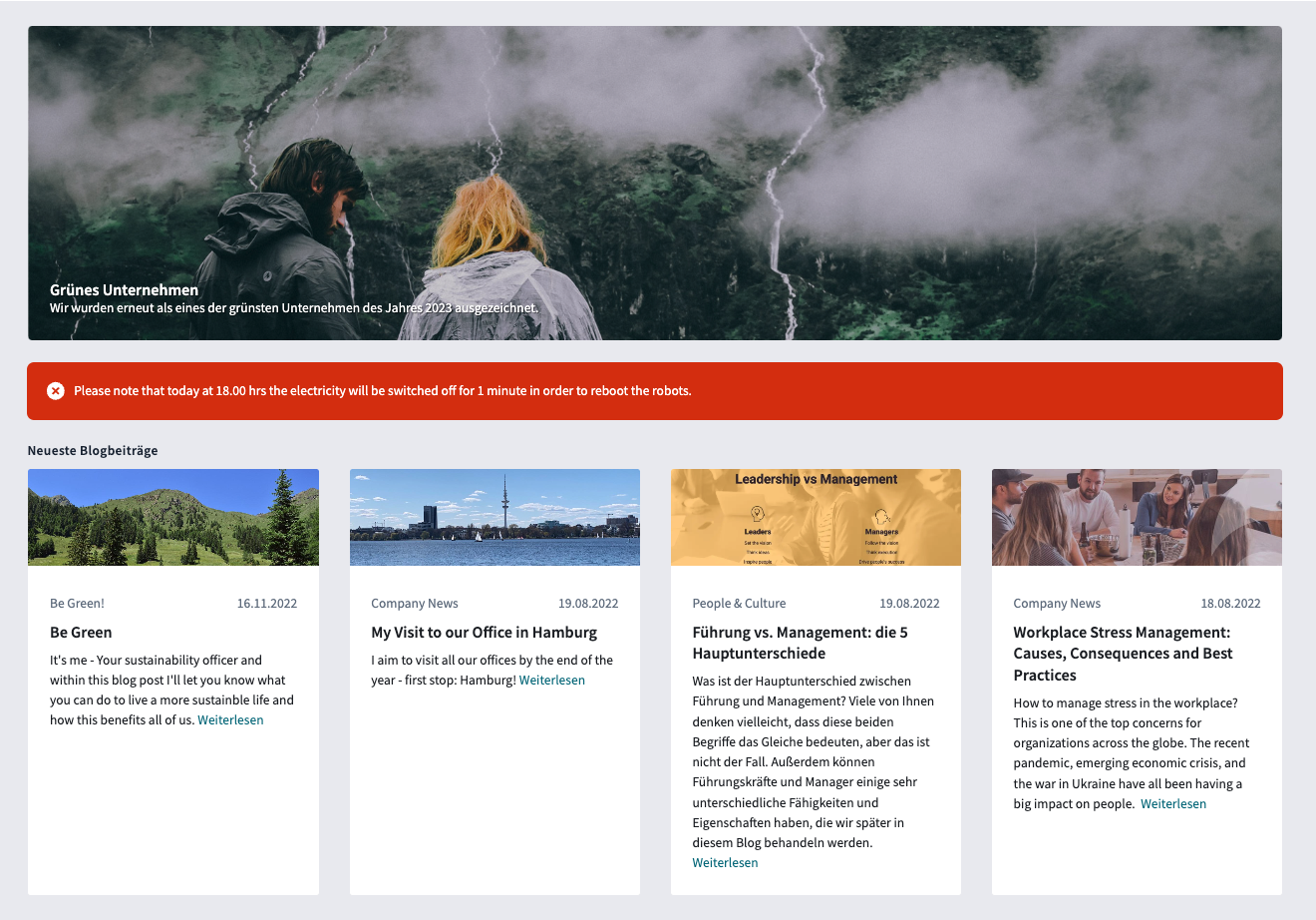 Example: Homepage to reach deskless employees – Haiilo Support Center