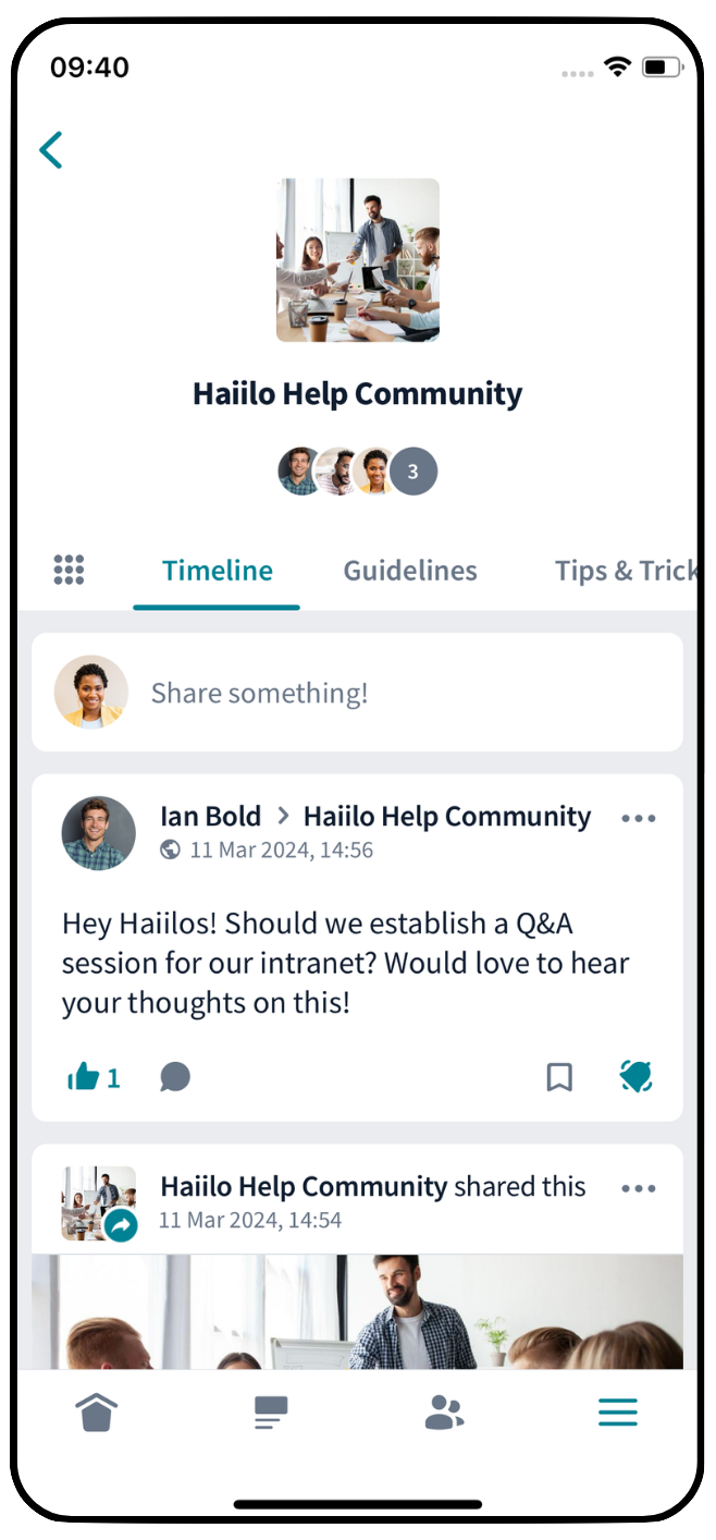 Communities on mobile – Haiilo Support Center