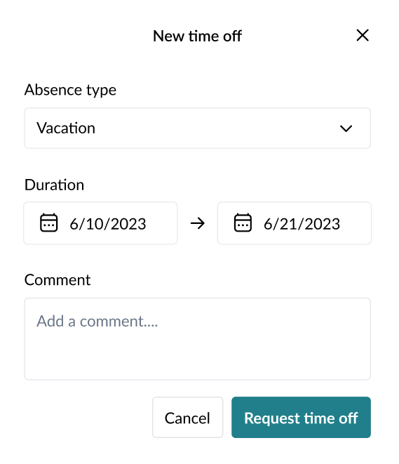 Time off widget – Haiilo Support Center