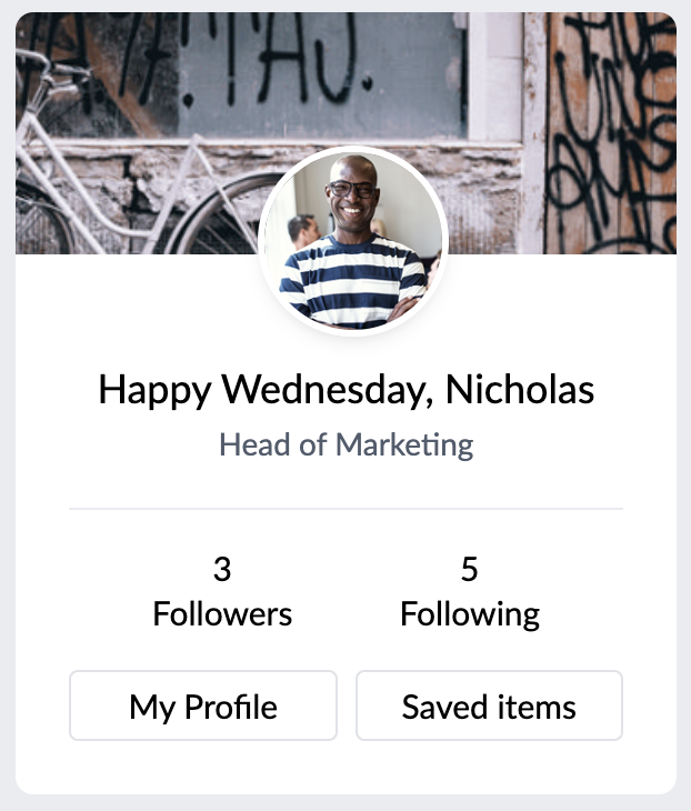 My Profile widget – Haiilo Support Center