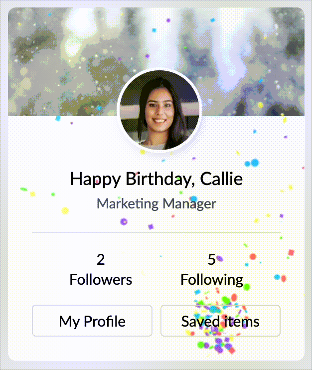 My Profile widget – Haiilo Support Center