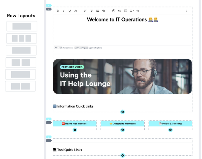 Example: "Welcome to our page" (Content app) – Haiilo Support Center