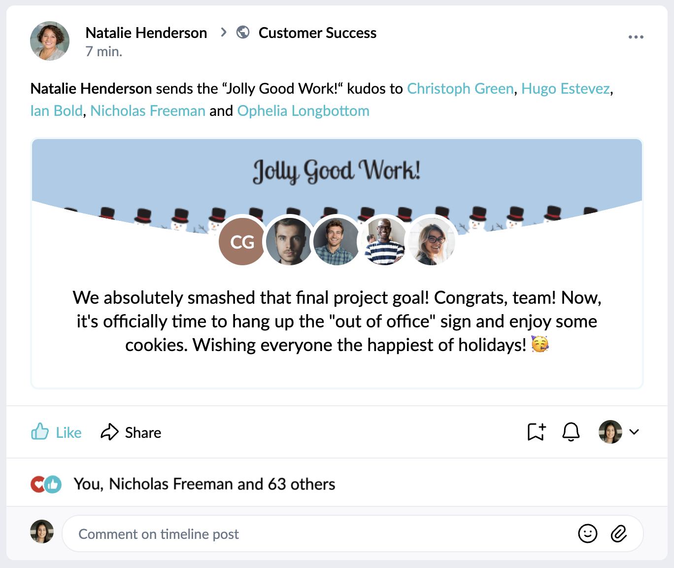 Example: Kudos as holiday cards – Haiilo Support Center